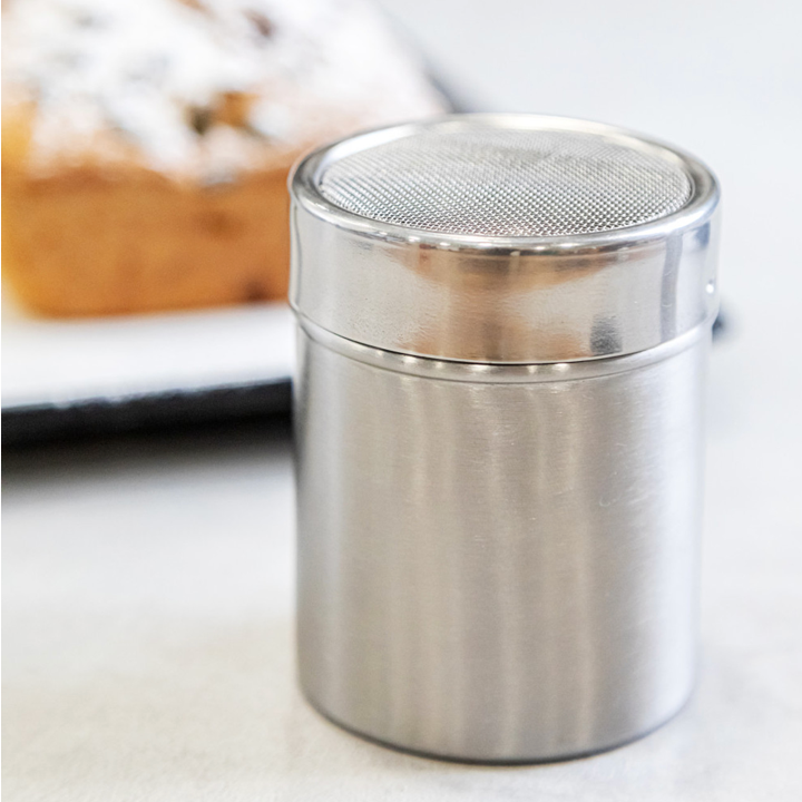 Stainless Steel Fine Mesh Cocoa Shaker and Lid | The Bean Shop